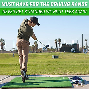 GoSports Rubber Golf Tees 9 Pack - 3x of 1.5 Inch, 2.25 Inch and 3.5 Inch Tees - Universal with Artificial Turf Golf Mats