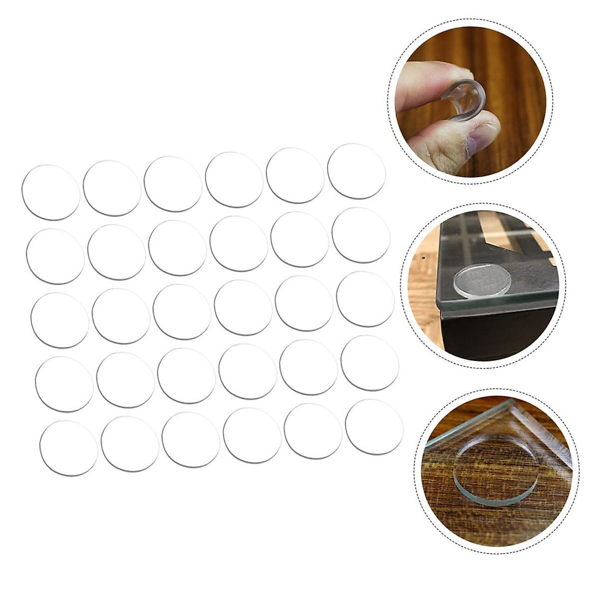CRILSTYLEO 30pcs Gasket Clear Desk Protector Furniture Gripper Table Protector Pad Anti-Slip Pads Non Furniture Pad Cabinet Buffer Pad Flooring Spacers Furniture Bumper Pad Transparent Rubber