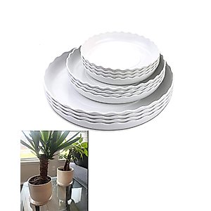 YUANAIYI 12 Packs Wave Plant Saucer - Plastic Flower Pot Drip Trays/Durable Heavy Duty White Plant Tray for Indoor and Out Door Plant(6/8/10 inch)