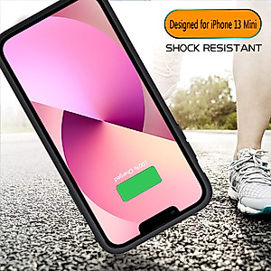 Battery Case for iPhone 13 Mini, Full Encircle 6000mAh Ultra-Slim Rechargeable Portable Charging Cover Extended Battery Pack Compatible with iPhone 13 Mini (5.4 inch) Charger Case with Carplay-Black