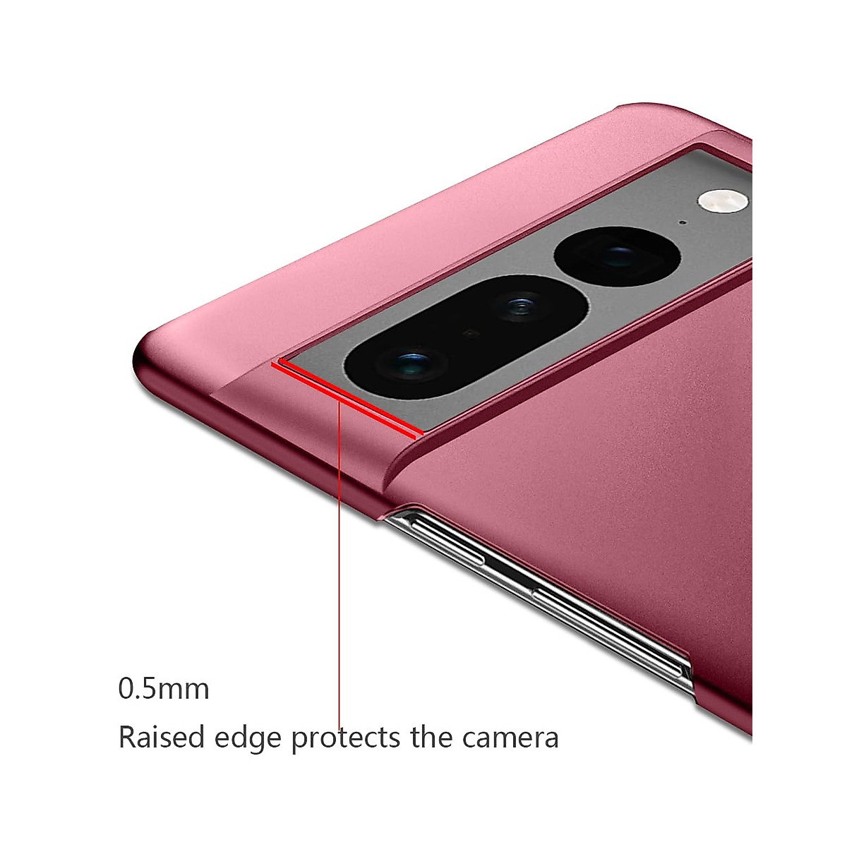 Bastmei for Google Pixel 7 Pro 5G Case (2022),Extremely Light Ultra-Light Super Slim Camera Protection Hard PC Cover Case for Google Pixel 7 Pro 5G (2022)(Gravel Wine Red)