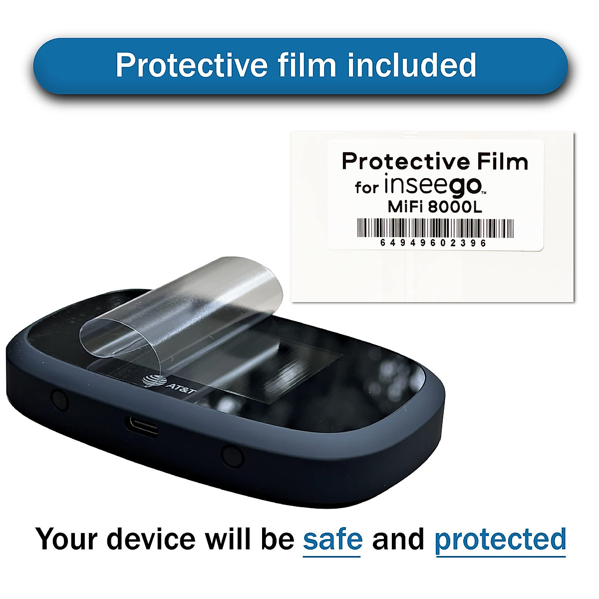 AT&T Wireless Hotspot WiFi Device 4G LTE MiFi 8000 | Global 4G Cat18 LTE | Up to 1 Gbps | EVDO-LINK Bundle for Mobile Hotspot Device | with SIM Card and Extra Battery