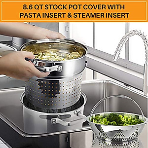 Duxtop Professional Stainless Steel 10PC Pots and Pans Set - Oven Safe, Dishwasher Safe, Compatible with all Cooktops - Heavy Bottom with Impact-Bonded Technology