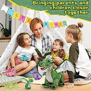 MorisMos Giant Dragon Stuffed Animal, Large Dragon Plush Toy with Baby Dragons Inside, Big Mommy Stuffed Dragon with Babies Set, Gifts for Kids, Boys on Christmas, Birthday (Green 21in)