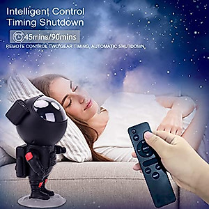 Astronaut Galaxy Projector Night Light, 360° Adjustable Star Projector Night Light with Timer, Nebula Galaxy Projector with Remote Control for Bedroom, Ceiling, Home Decor, Party, Gaming Room