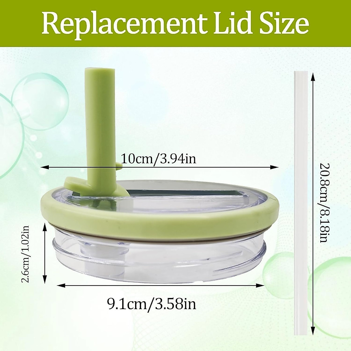 2 Pack 40 oz Tumbler Flip Straw Lid Replacement Fit for Stanley Quencher, Leak Proof for Stanley Lid Replacement Spill Proof Reusable Tumbler Cover Compatible with 40oz Stanley Cup Accessories (White)