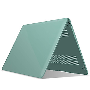 IBENZER Compatible with New MacBook Air 13 inch case 2022 2021 2020 M1 A2337 A2179 A1932, Hard Shell Case&Keyboard Cover&Screen Film for Mac Air 13 with Touch ID (2018-2022), Green, AT13GN+2