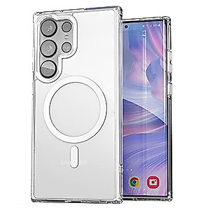 Encased Magnetic Belt Case Set Designed for Samsung Galaxy S23 Ultra with Holster Clip - Compatible with MagSafe (Clear) (S23 Ultra 6.8-inch 2023)