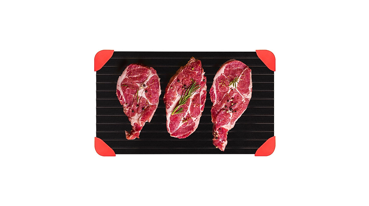 LOMUTY Quick Thaw Defrosting Tray for Fast, Safe Meat Thawing