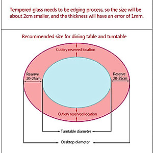 WYFFF Glass Lazy Susan Turntable 36 Inches, Aluminum Alloy Bearing, Silent/Smooth/not Easy to Dump, Round Decorative Rotating Tray, for Dining Table