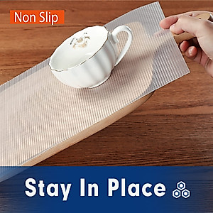 Clear Shelf Liner for Kitchen Cabinet Drawer Liners Non Adhesive, Refrigerator Liners + Gray Liners Shelf Cabinet Liner, Drawer Liners 12 in x 20 FT, Durable Rubber Pantry Liner Non Slip, Washable