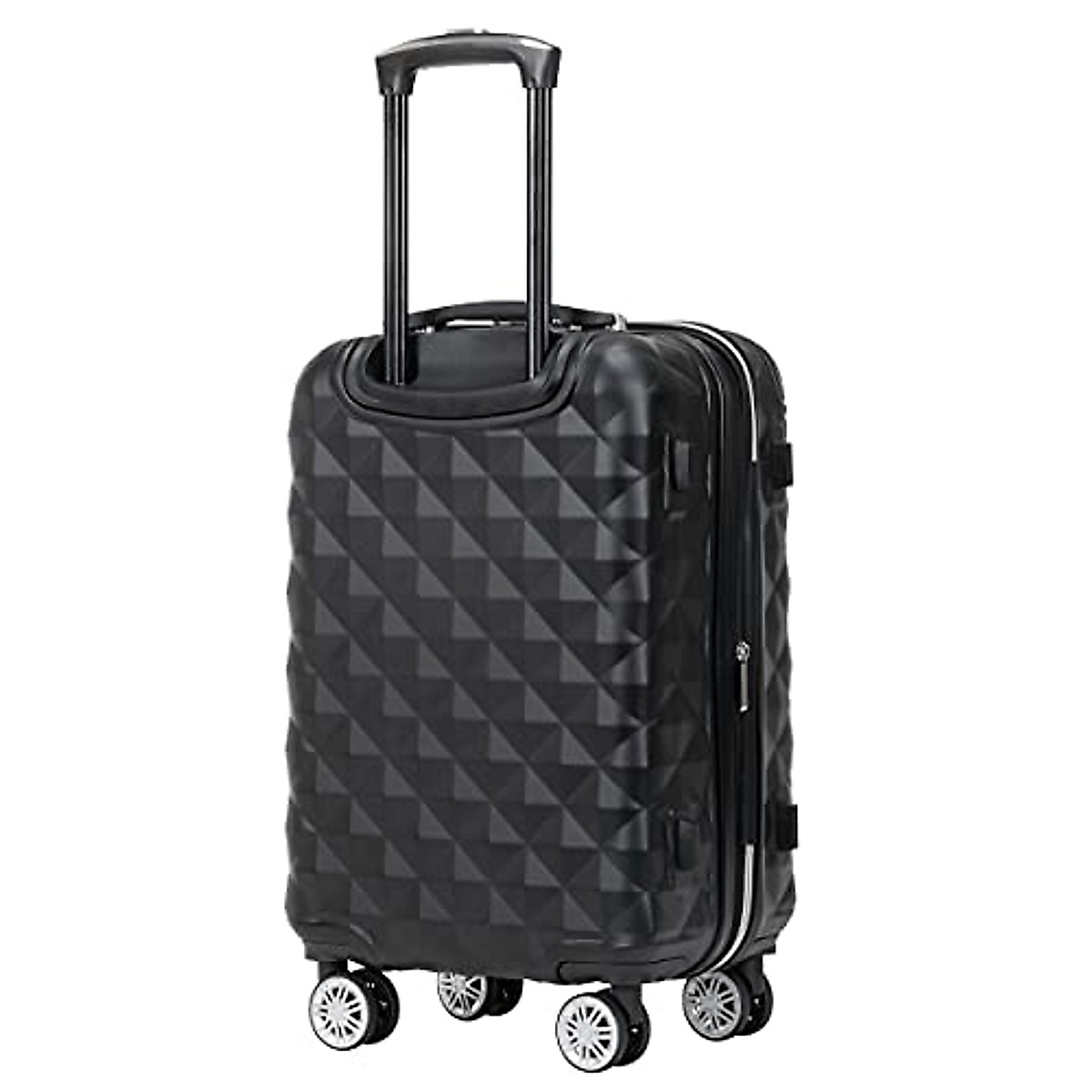 Kenneth Cole Reaction Diamond Tower Collection Lightweight Hardside Expandable 8-Wheel Spinner Travel Luggage, Black, 2-Piece Set (20" & 28")