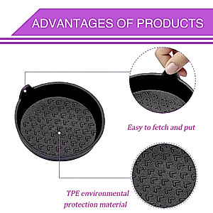 UGSHY Pack of 4 Car Cup Holder, Non-Slip Recessed Car Interior Accessories, Silicone Car Coasters, Universal for Most Car (Black #Arrow)