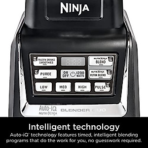 Nutri Ninja BL642 Personal and Countertop Blender with 1200-Watt Auto-iQ Base, 72-Ounce Pitcher, and 18, 24, and 32-Ounce Cups with Spout Lids