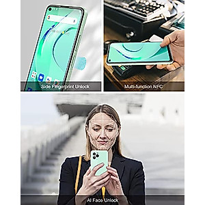 SANSHREUNI C21 Pro Android 12 5G Unlocked Smartphone, 6.8" HD Screen Unlocked Cell Phone, 4GB+256GB, 108MP Main Camera 6500mAH Battery Dual Analog Face/Fingerprint ID OTG