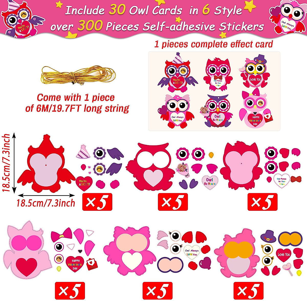 chiazllta 30 Packs Easter Craft Kit for Kid Easter DIY Eggs Bunny Chicks Sticker Art Craft Ornament Set for Preschool Home Classroom Fun Game Activities