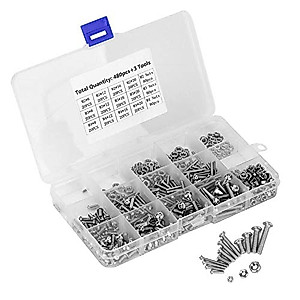 Ochoos 480pcs/set M2 M3 M4 Machine Screws Nuts Set Stainless Steel Fastener for Laptop/Hard Disk/Keyboard/Phone/PC Discount