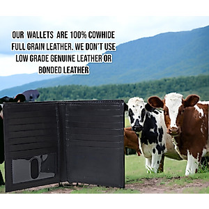 F&L CLASSIC RFID Blocking Mens Leather Bi-Fold Big Hipster Wallet, 13 credit card slots,Black…