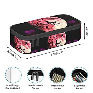 GLOVET Red 3D Earth Black Tree Cat Special Pencil Case For Girls Boys, Big Capacity Pencil Case Large Pencil Pouch, Students Stationery Pen Bag Pencil Bags With Zipper For School Office Work