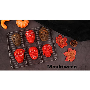 Moukiween 3D Skull Soap Silicone Molds, Set of 2 Halloween Skull Molds for Homemade Soap Making, Resin Crafts, Cake