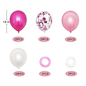 100 PCS 12" Latex Confetti Balloons for Wedding Baby Shower Birthday Decoration (Pink)