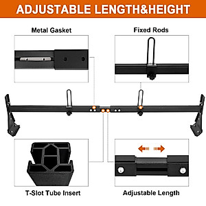 Universal Van Ladder Roof Racks, 3 Bars, Adjustable Matte Coating Van Rack with Ladder Stoppers, Fit Chevy Express Fullsize Van 1996-Up,Suitable for Vans with Rain Gutter,800LB Load-capacity