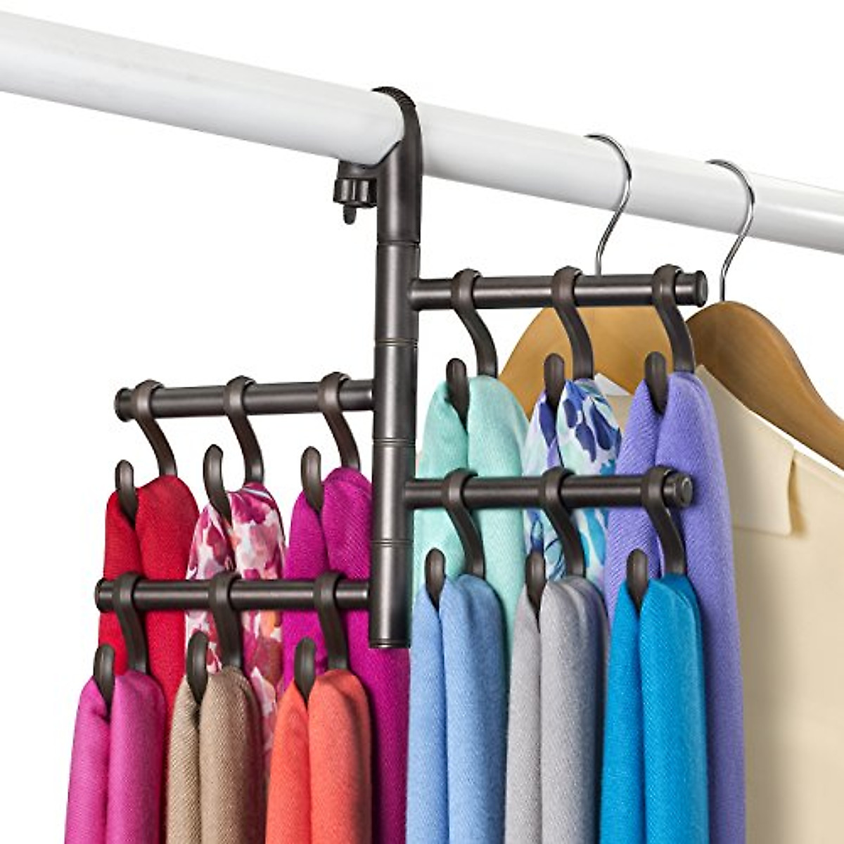 Lynk Hanging Pivoting Belt Rack Tie, Closet Organizer