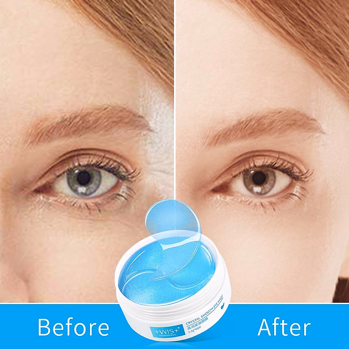 +WIS+ Under Eye Patches 60 Pcs With Collagen for Dark Circles, Puffy Eyes, Undereye Bags, Wrinkles, Hyaluronic Acid Eye Mask to Hydrating for Dry Skin