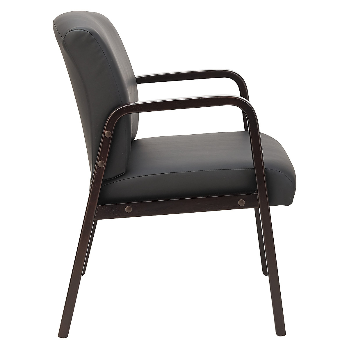 Alera ALERL4319E 24.21 in. x 26.14 in. x 32.67 in. WL Series Reception Lounge Guest Chair - Black/Espresso