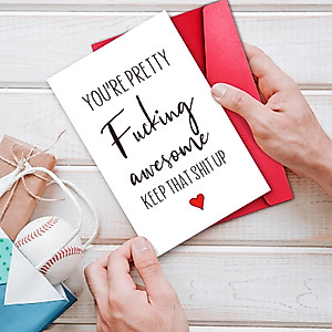 ZZMelixir Funny Thank You Cards for Best Friend, Welcome Cards to Employees, Humorous Motivational Birthday Card for Him Her, Naughty Anniversary Card to Husband