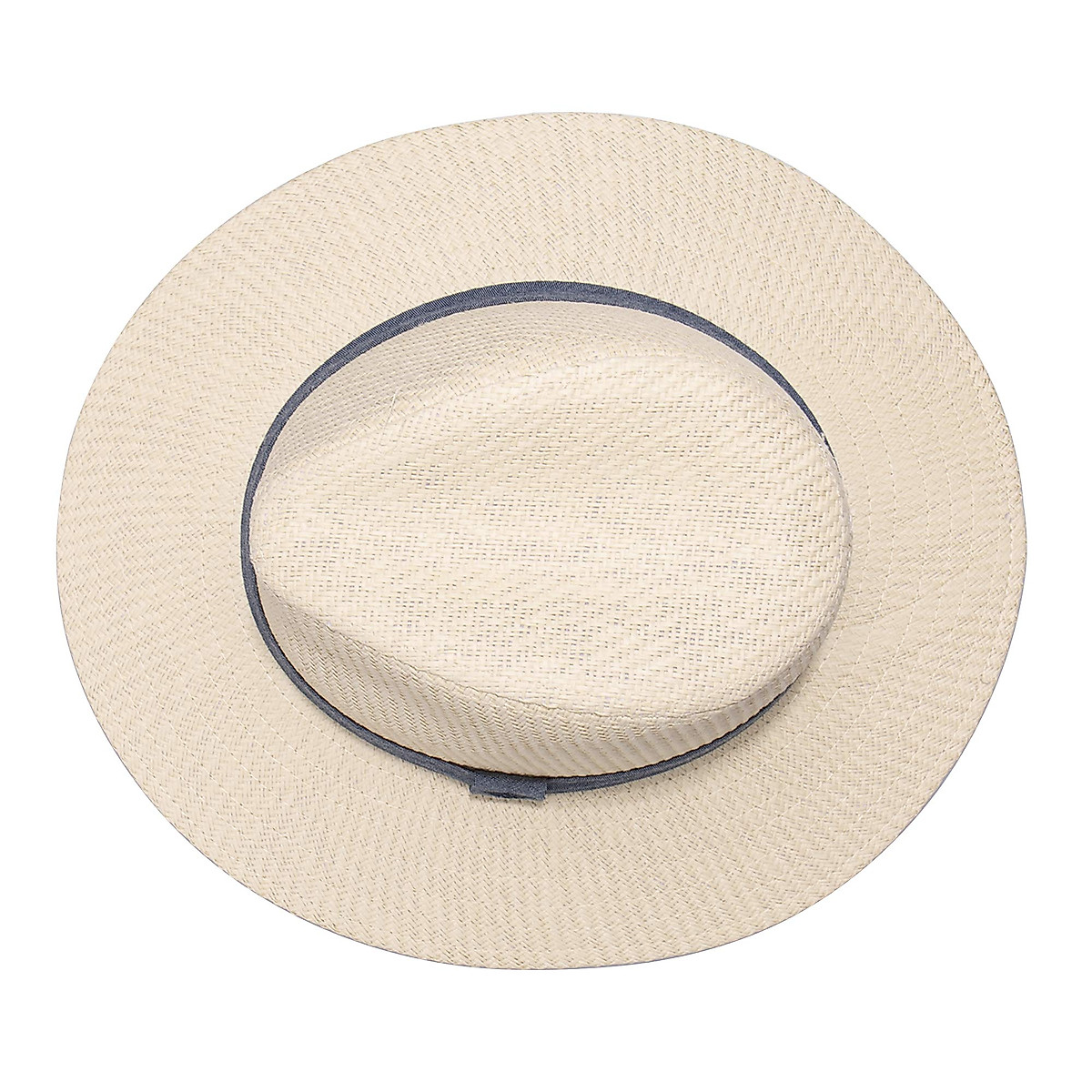 Dockers Men's Straw Fedora Hat, Navy, Large-X-Large