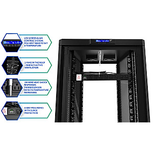 Sysracks 12U 35 inch Depth Soundproof Server Rack Cabinet Quiet Server Cabinet Enclosure Silent Acoustic Server Rack up to 36% Noise Reduction