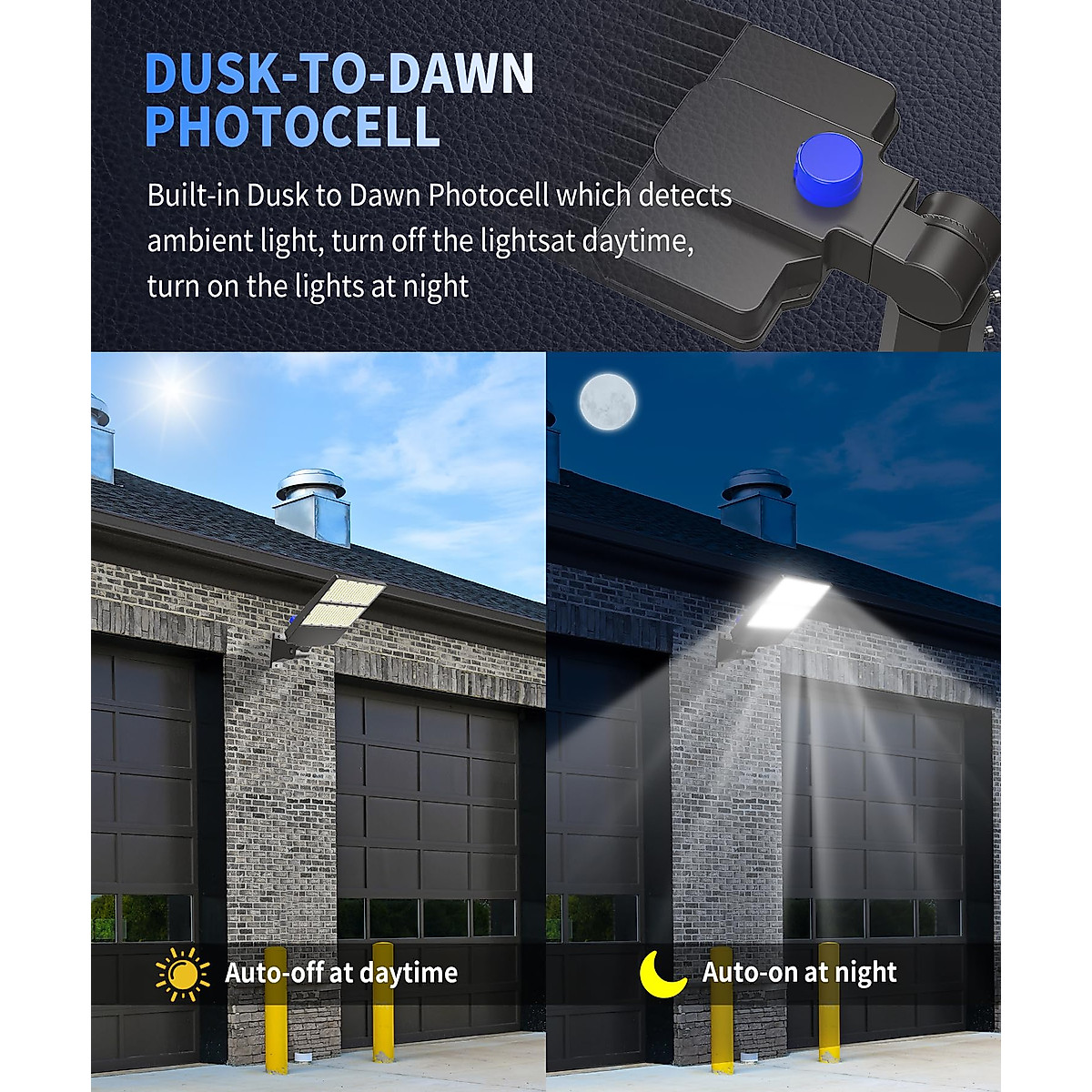Dimgogo LED Parking Lot Light - 300W Street Lights Dusk to Dawn Outdoor Lighting Commercial with Photocell, 6500K LED Flood Light Outdoor Waterproof with Arm Mount