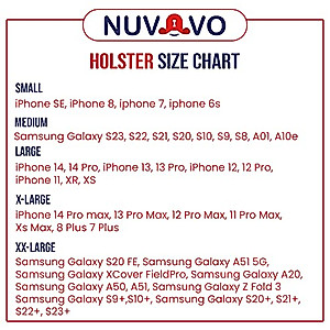 NUVAVO Cell Phone Holster Cell Phone Pouch for iPhone 14, 14 Pro, iPhone 13, 13 Pro, iPhone 12, 12 Pro, iPhone 11, XR, XS with Belt Clip Phone Belt Holder Pouch (Fits Phone with Otterbox Case on)