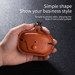 Premium Slim Business Casual Leather Case for Sony WF-1000XM4 ​with Keychain for Women Girls Men Boys Case Cover Accessories-Black