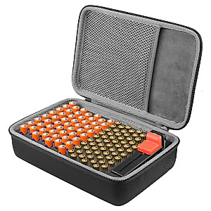 co2CREA Organizer Storage Case for Household Batteries AA Double A/AAA Triple A Everyday Alkaline Battery, Hard Battery Organizer Storage Box, Carrying Case Bag Holder - Holds 116 Batteries