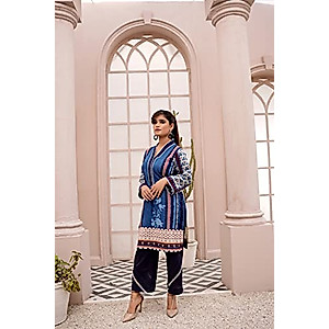 IshDeena Indian Kurta Set for Women Ready to Wear - Pakistani Dresses, Salwar Kameez, Palazzo Kurti Set, Shalwar Kameez Set (3X-Large/Blue)