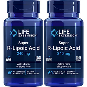 Life Extension Super R-Lipoic Acid 240 mg, 60 Vegetarian Capsules (Pack of 2)