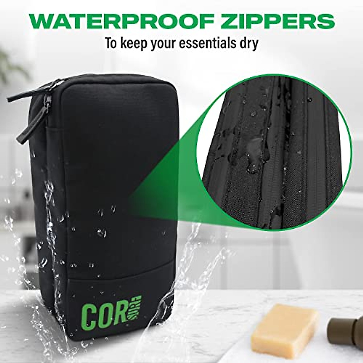 COR Surf Carry On Travel Backpack Bundle | Island Hopper Travel Backpack with Toiletry Bag and Compression Packing Cube Set (38L, Red)