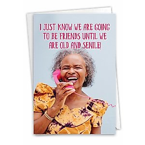 NobleWorks - 1 Funny Card for Birthdays - Grandparents Humor, Bday Notecard Stationery - Old Friends C9344BDG-ET