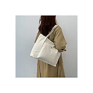 Ulisty Women Corduroy Pocket Tote Bag Casual Shoulder Bag Daily Shopping Bag Fashion Handbag grey