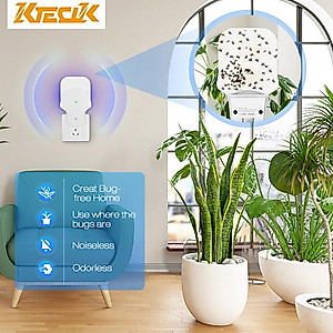 Flying Insect Trap - 2 Pack Fruit Fly Traps for Indoors, Plug-in Fly Trap Indoor with Auto Timing Function for Gnat, Mosquito, Flies, Gnat Trap for House Indoor(2 Device + 10 Glue Cards)