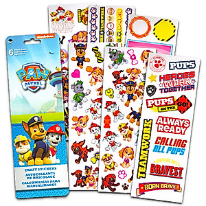 Paw Patrol Backpack and Lunch Bag for Kids - 6 Pc Bundle with 16" Paw Patrol School Backpack, Insulated Lunch Bag, Water Bottle, Stickers, Backpack Clip, and More (Paw Patrol School Supplies)