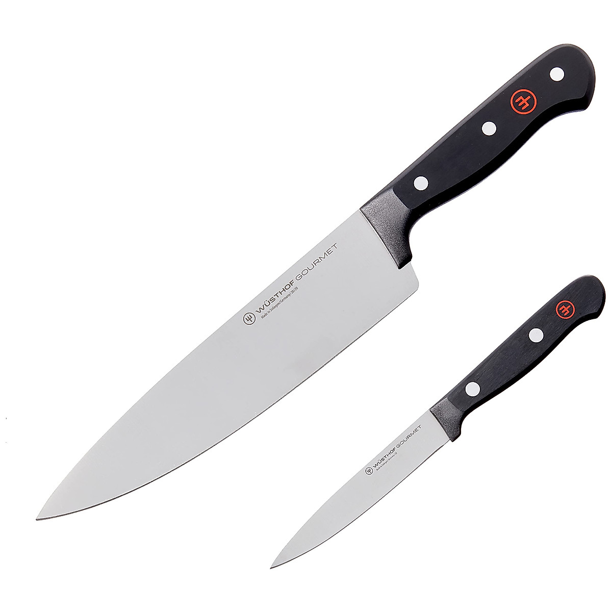 WÜSTHOF Gourmet 2-Piece Chef's Knife Set & Gourmet 7" Hollow Edge Santoku Knife