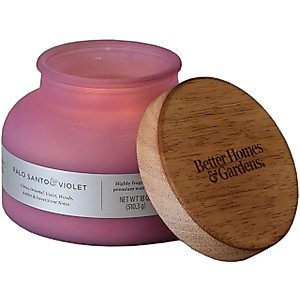 Better Homes and Gardens 18oz Scented Candle,Palo Santo and Violet 2-Pack,35706