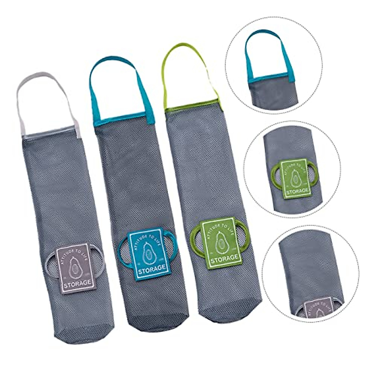 CIYODO 3pcs Holder of Household Storage Onions Fruit Small Hanging Potatoes Large Kitchen Food Mesh Vegatable Organizer for Sorting and Long Tote Vegetable Net Vegetables Potato Portable