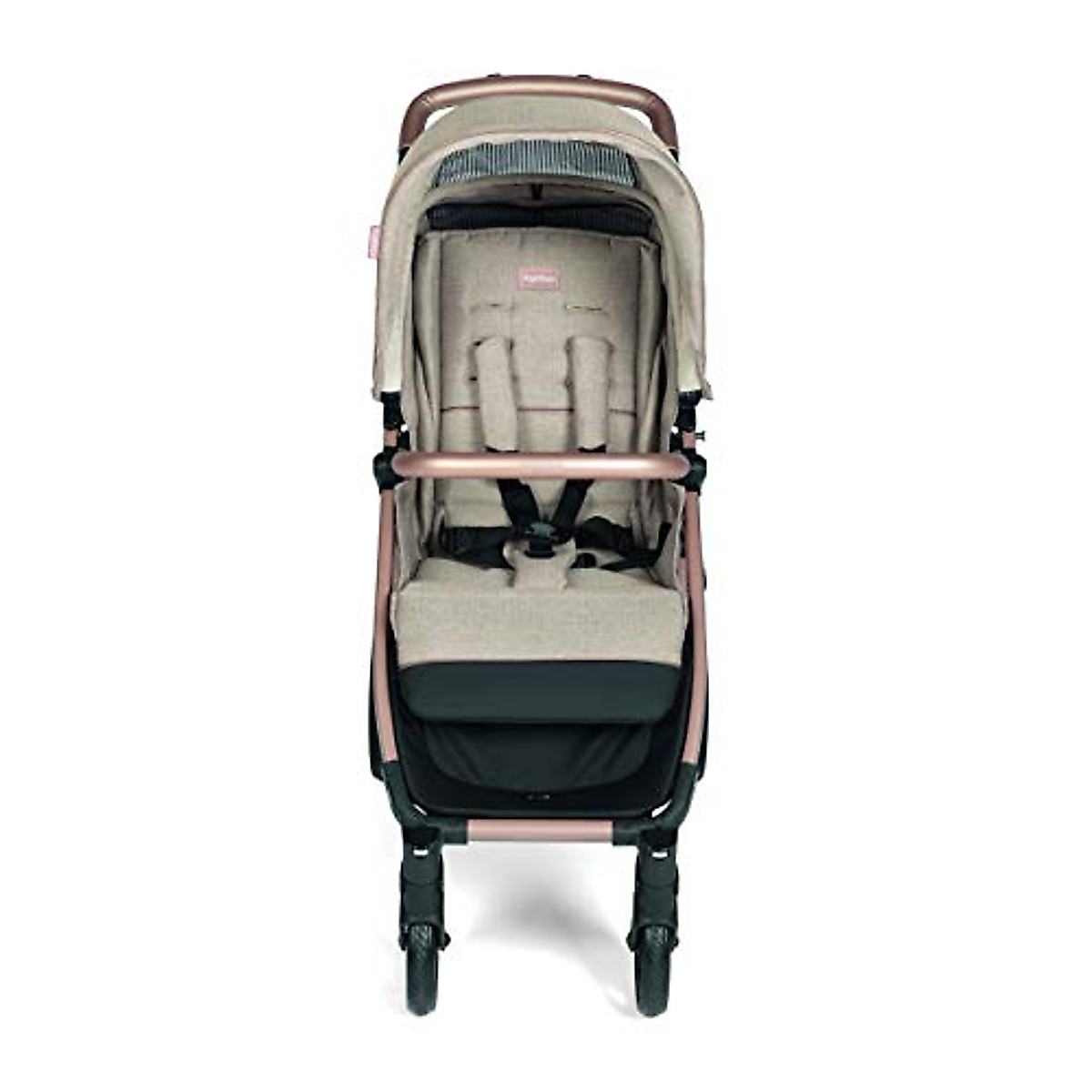 Peg Perego Booklet 50 Travel System - Includes Booklet 50 Baby Stroller and The Primo Viaggio 4-35 Infant Car Seat - Made in Italy - Mon Amour (Beige & Pink)