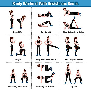 Resistance Bands for Working Out,Set of 5 Resistance Loop Exercise Bands,Elastic Workout Bands for Women and Man Home Gym Yoga Strength Training Exercise Equipment Essentials Fitness Accessories