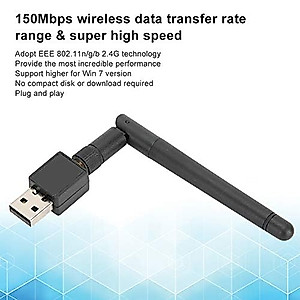 USB Bluetooth Adapter for PC, Desktop, Laptop of 2000/XP/VISTA/7/8 /Linux/10/Android, 150Mbps 802.11n / g/b 2.4G Network Card