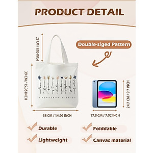 Supwhd Bible Bags for Women, Christian Tote Bag, Fruit of the Spirit Galatians 5:22-23, Gifts for Christian Women, Bible Verse Christian Canvas Tote Bags for Women